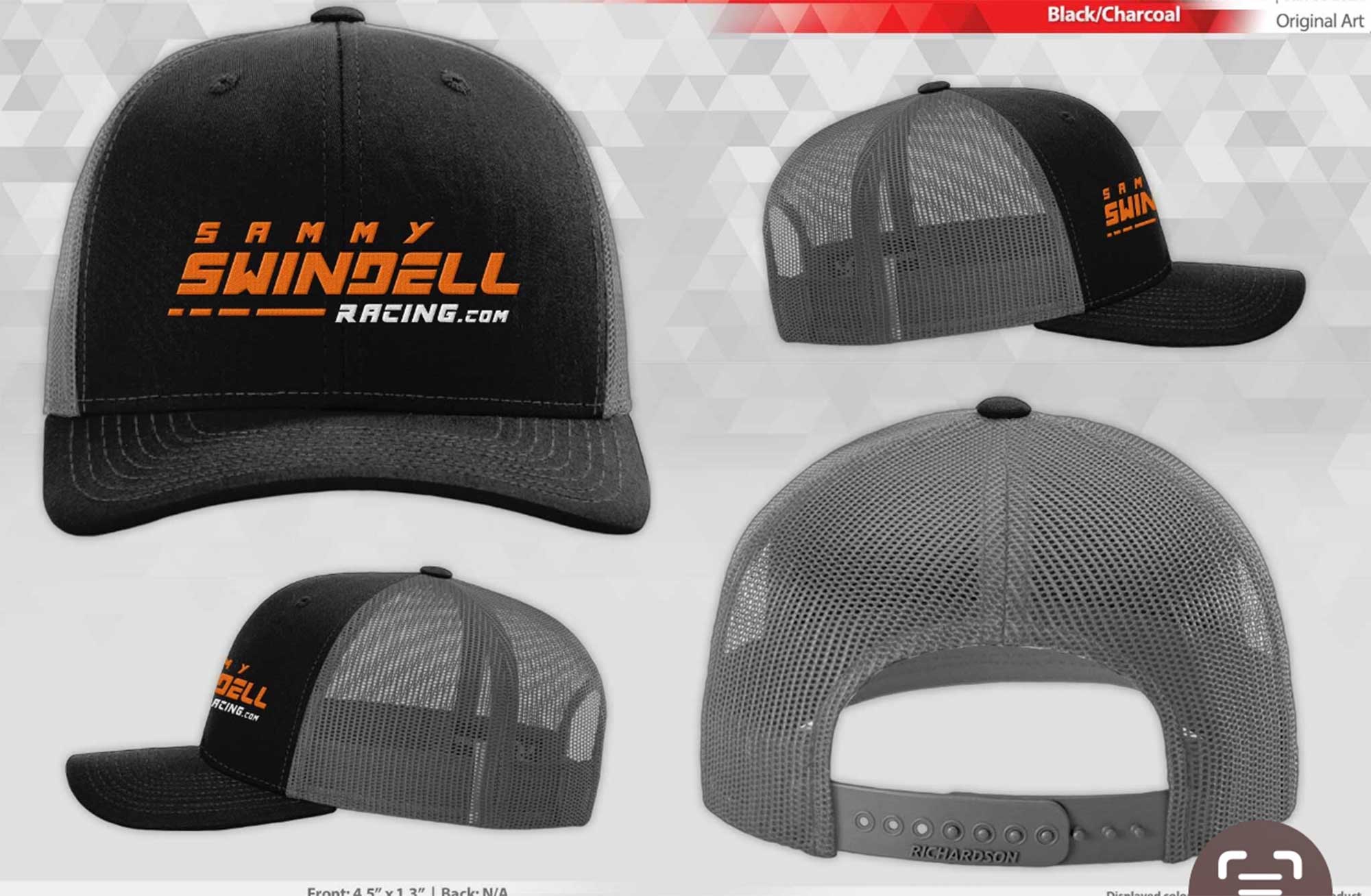 SammySwindellRacing Hat Black/Grey Vented | Sammy Swindell Racing